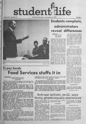 "Student Life, November 16, 1970, Vol. 68, No. 22" by Utah State University