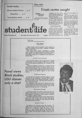 "Student Life, April 5, 1971, Vol. 68, No. 67" by Utah State University